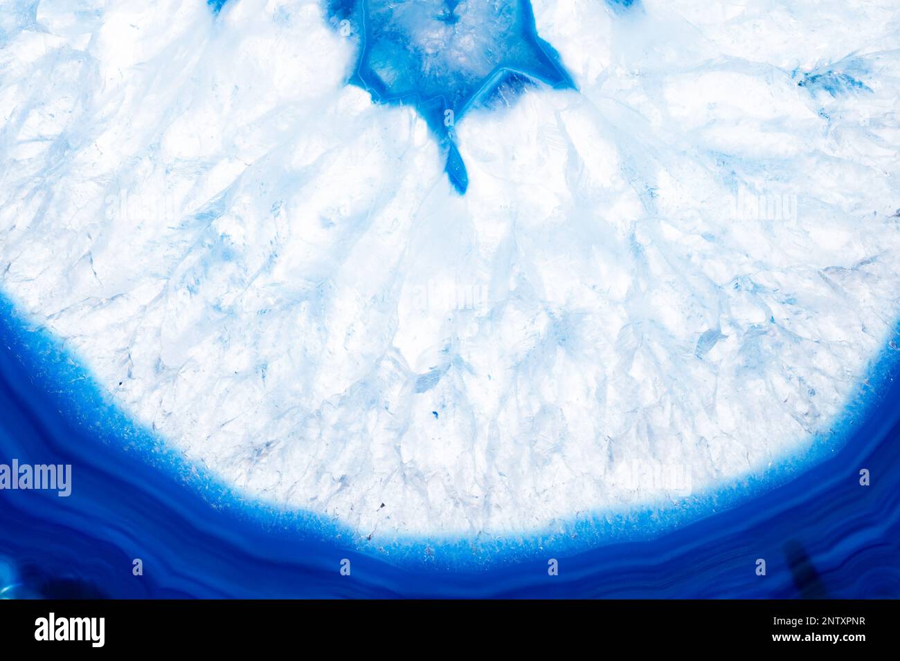 Amazing blue agate cut cross section. Natural crystal mineral formation ...