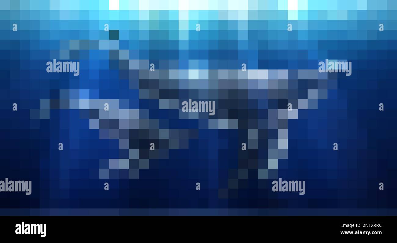 Whales under water illuminated by sunlight realistic blue background ...