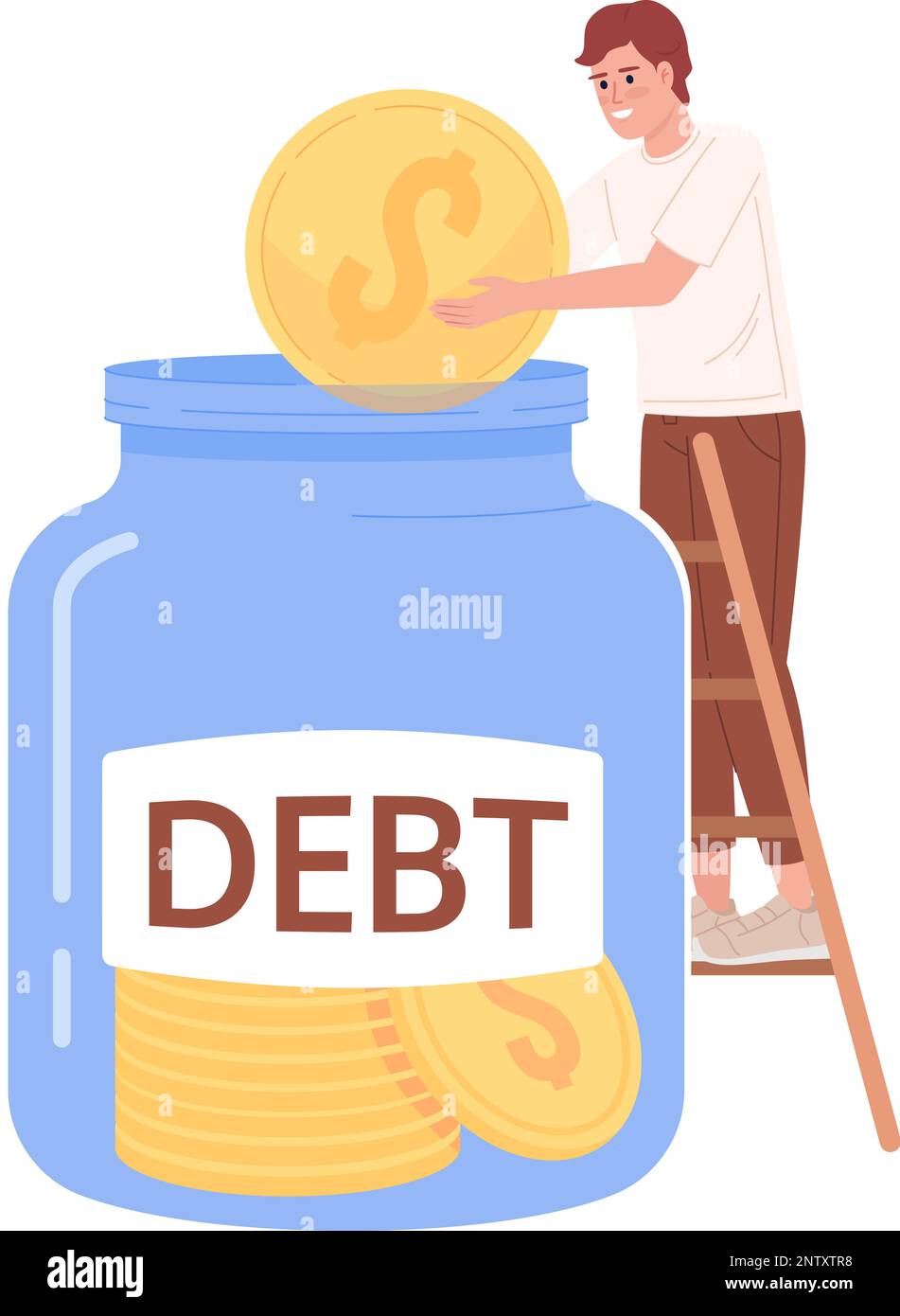 Paying off debts fast flat concept vector spot illustration Stock ...