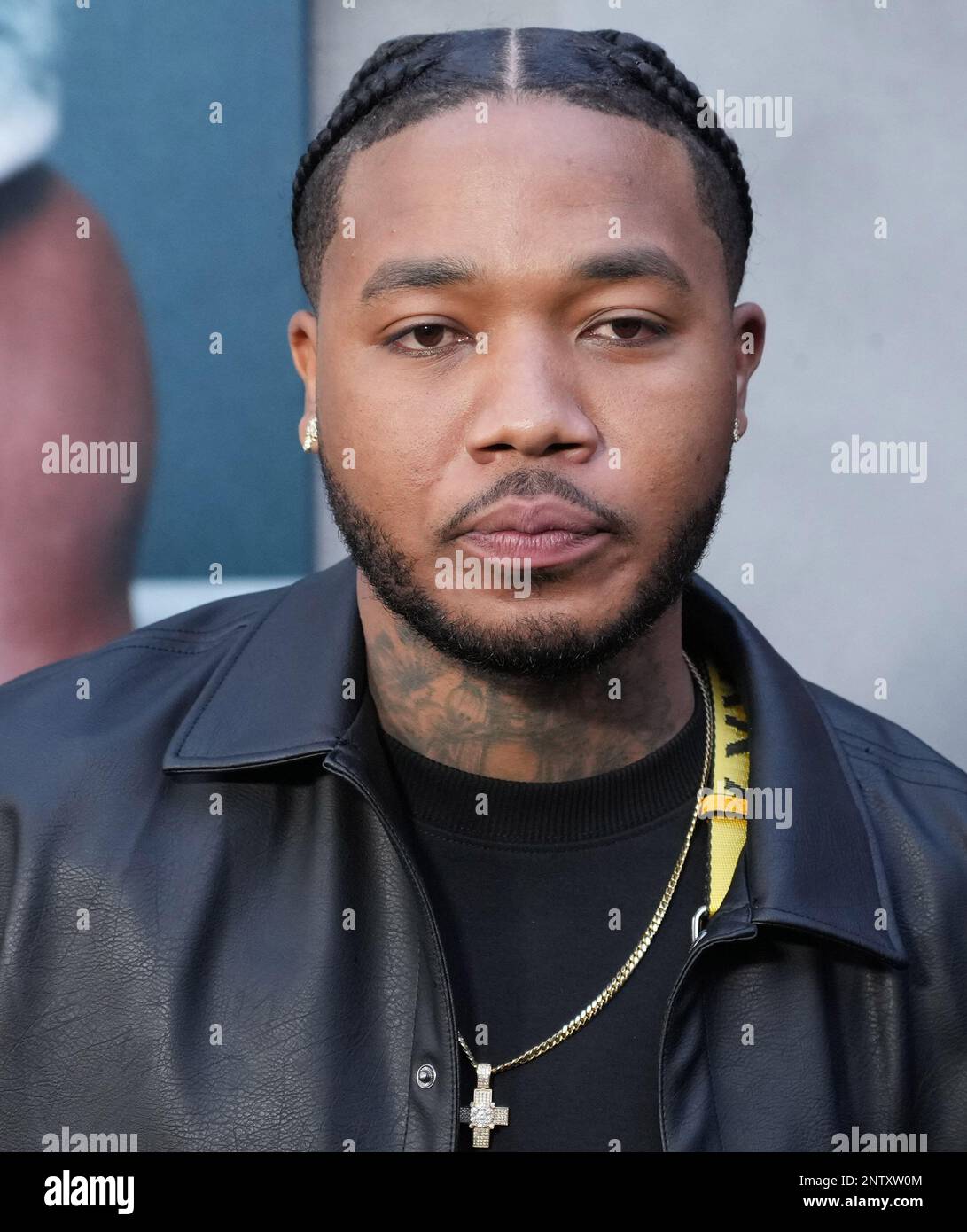 Cozz arrives at the CREED III Los Angeles Premiere held at the TCL ...