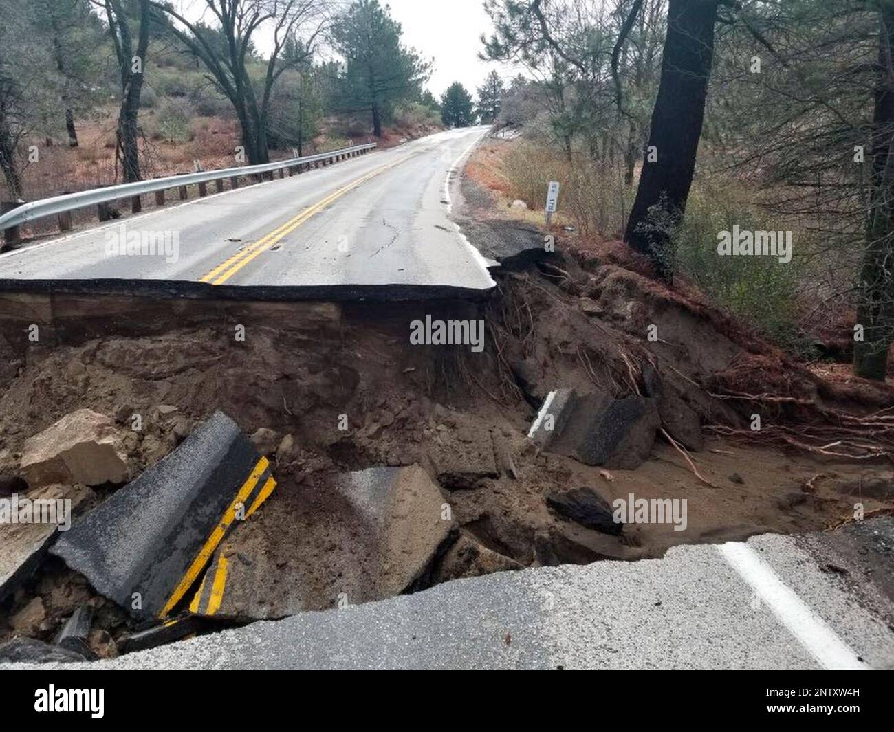 This Friday, Feb. 15, 2019, photo released by Caltrans District 8 shows ...