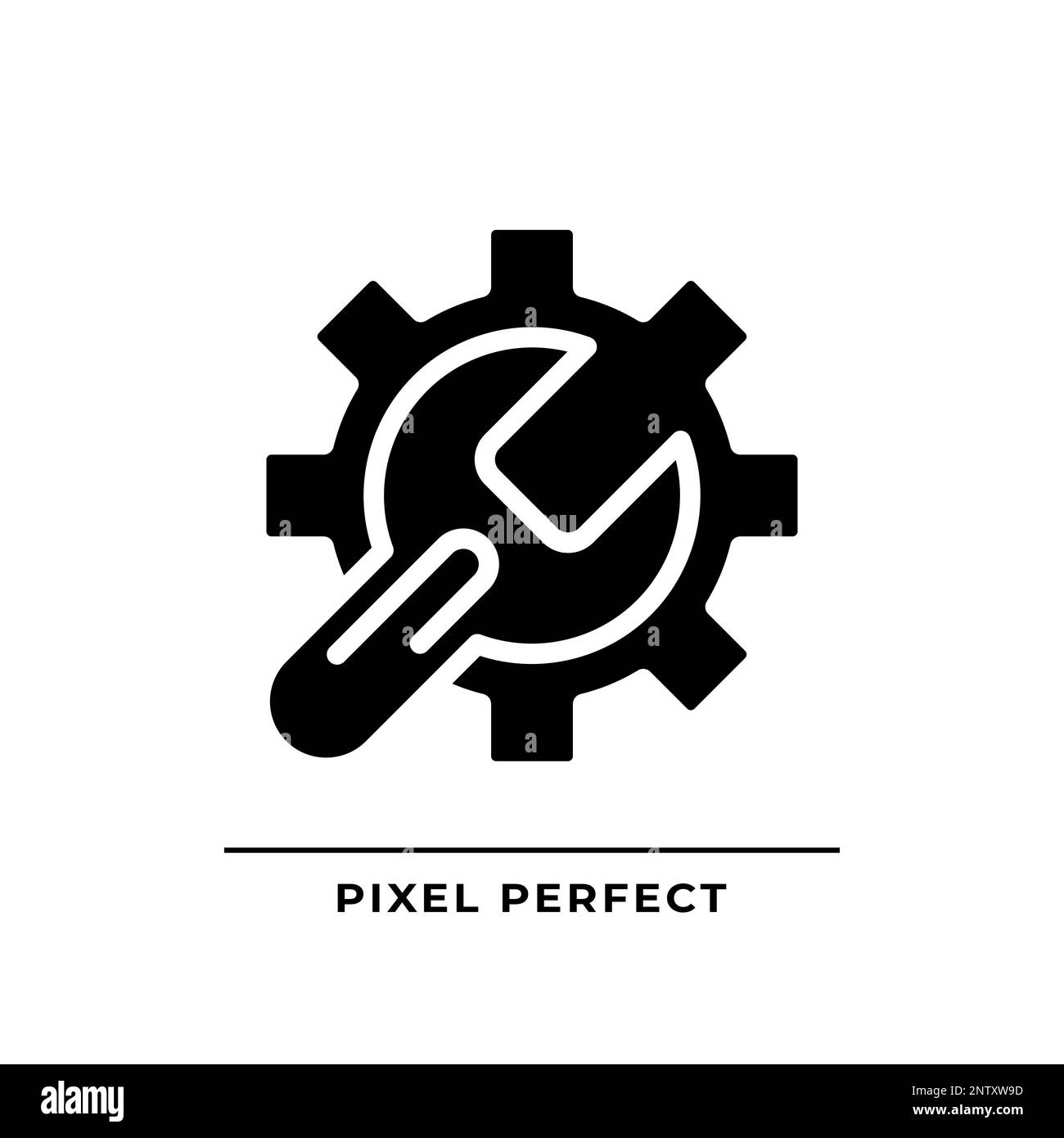 Processing glyph icon gear Black and White Stock Photos & Images - Alamy