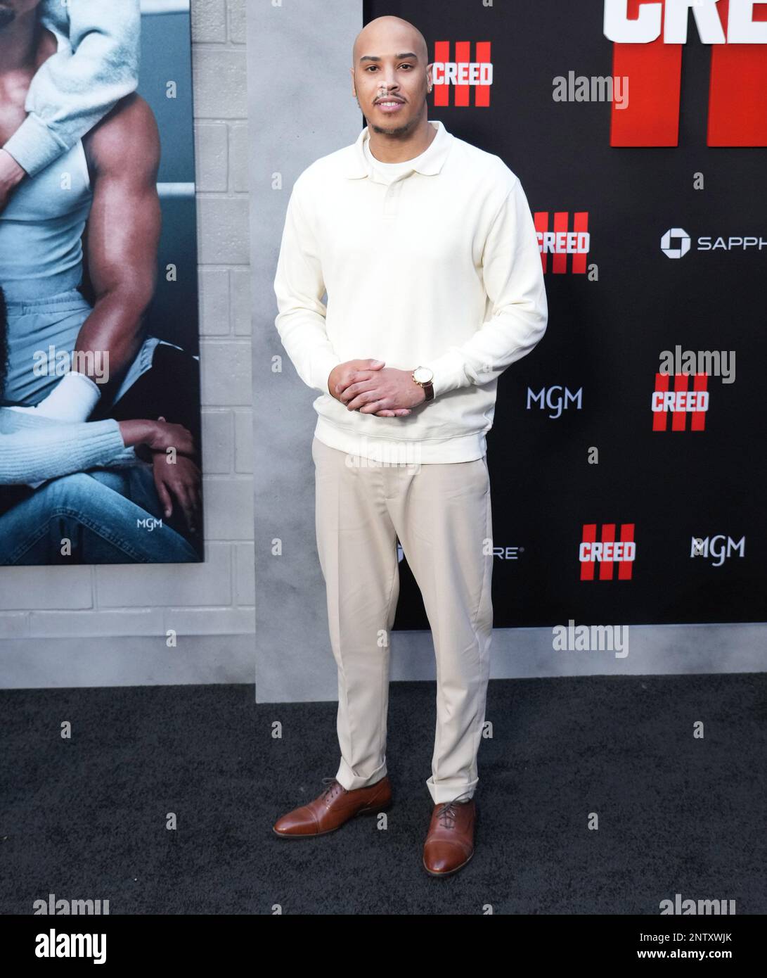 Omen arrives at the CREED III Los Angeles Premiere held at the TCL ...