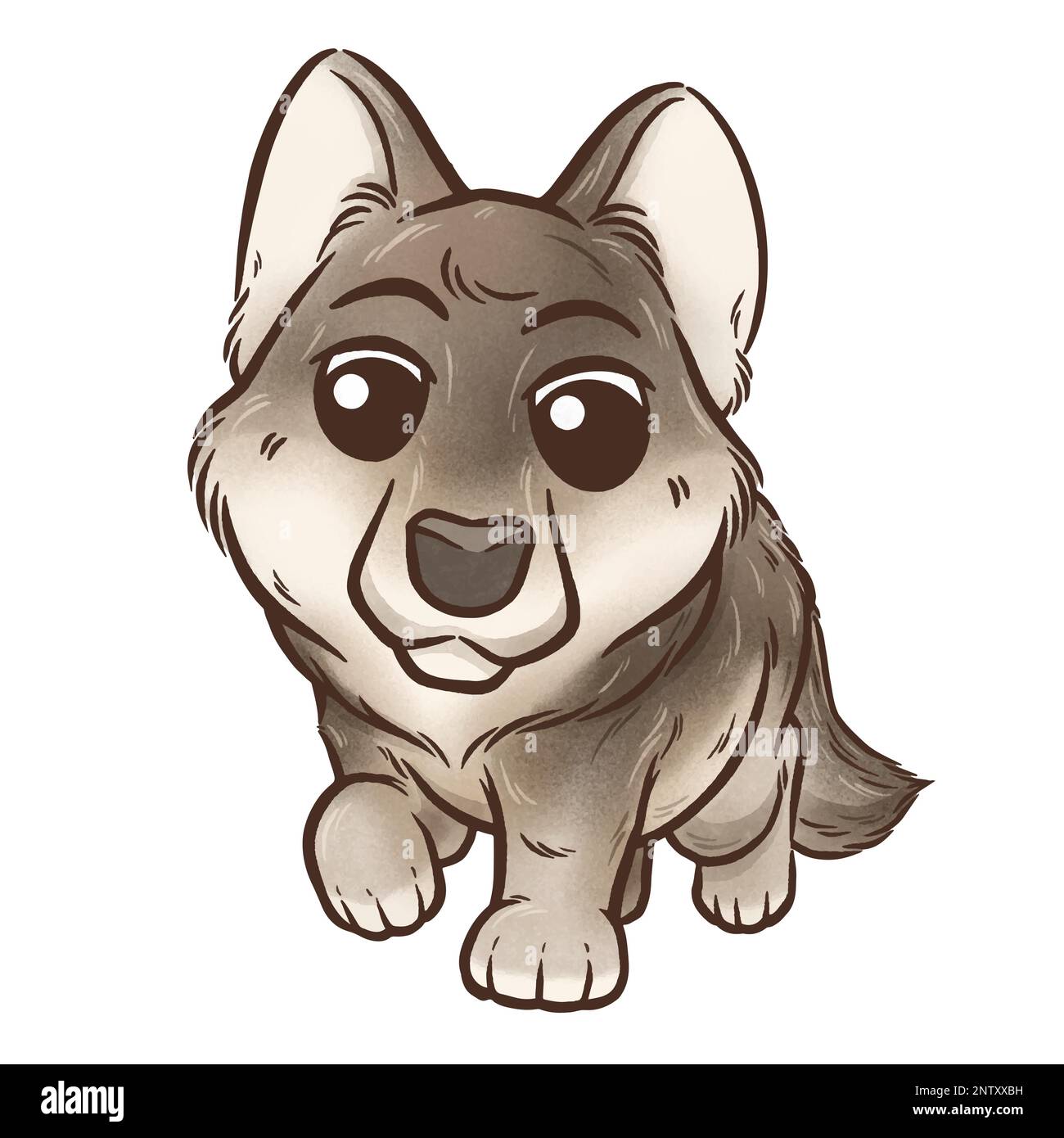 Vector illustration of Cartoon wolf Stock Vector Image & Art - Alamy