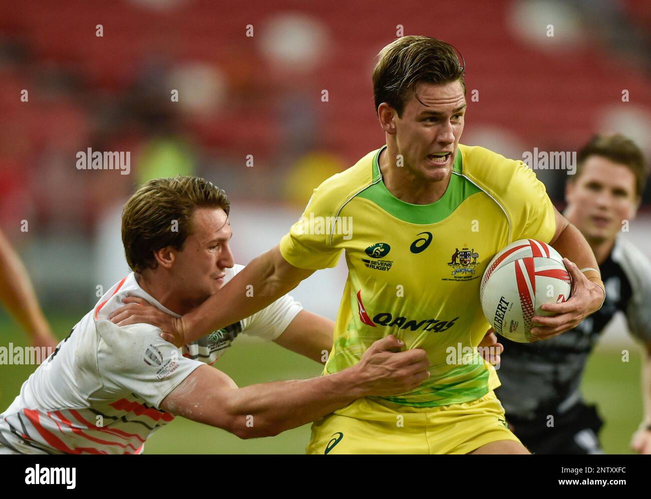 Australia's Lachie Anderson makes a break during the HSBC World Rugby ...