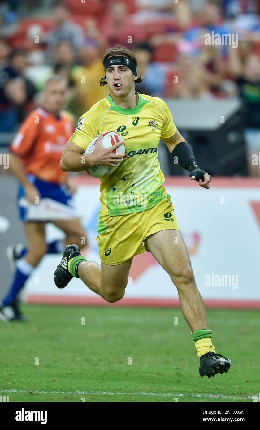 Australia's Liam McNamara makes a break to score during the HSBC World ...