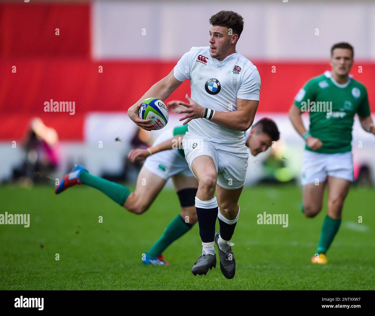 England centre Johnny Williams makes a break during the World Rugby U20 ...