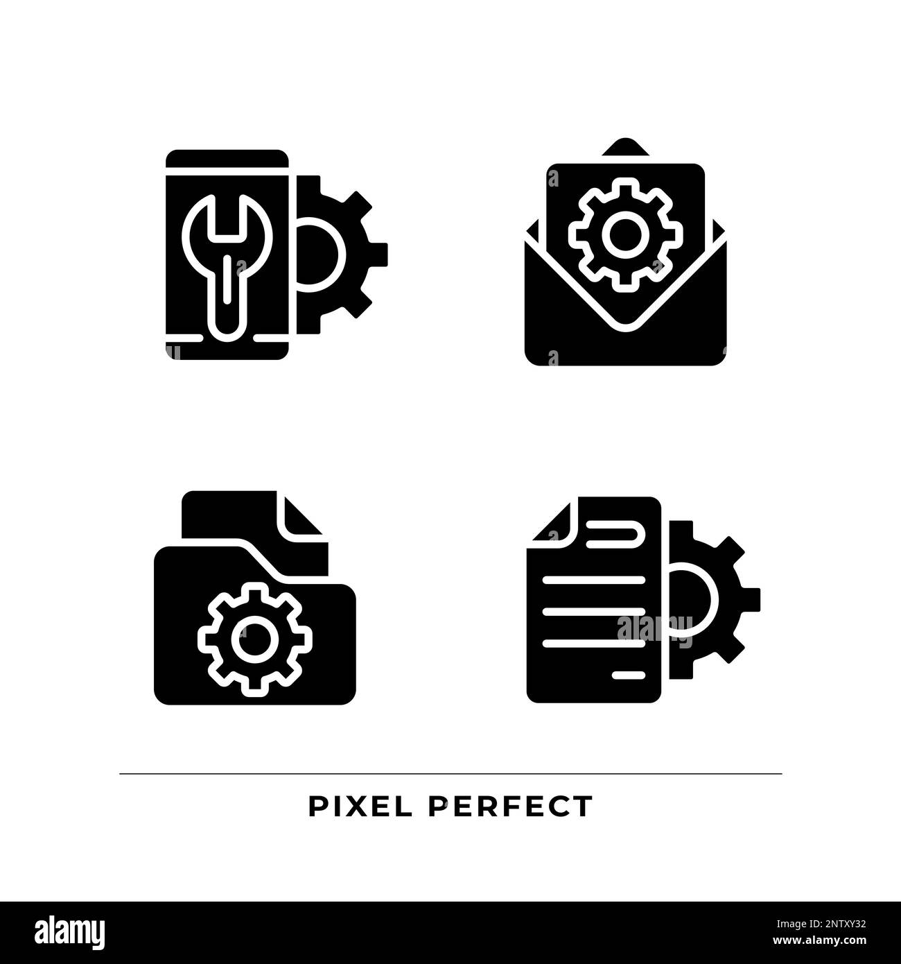 Gear settings icons configuration Cut Out Stock Images & Pictures - Alamy
