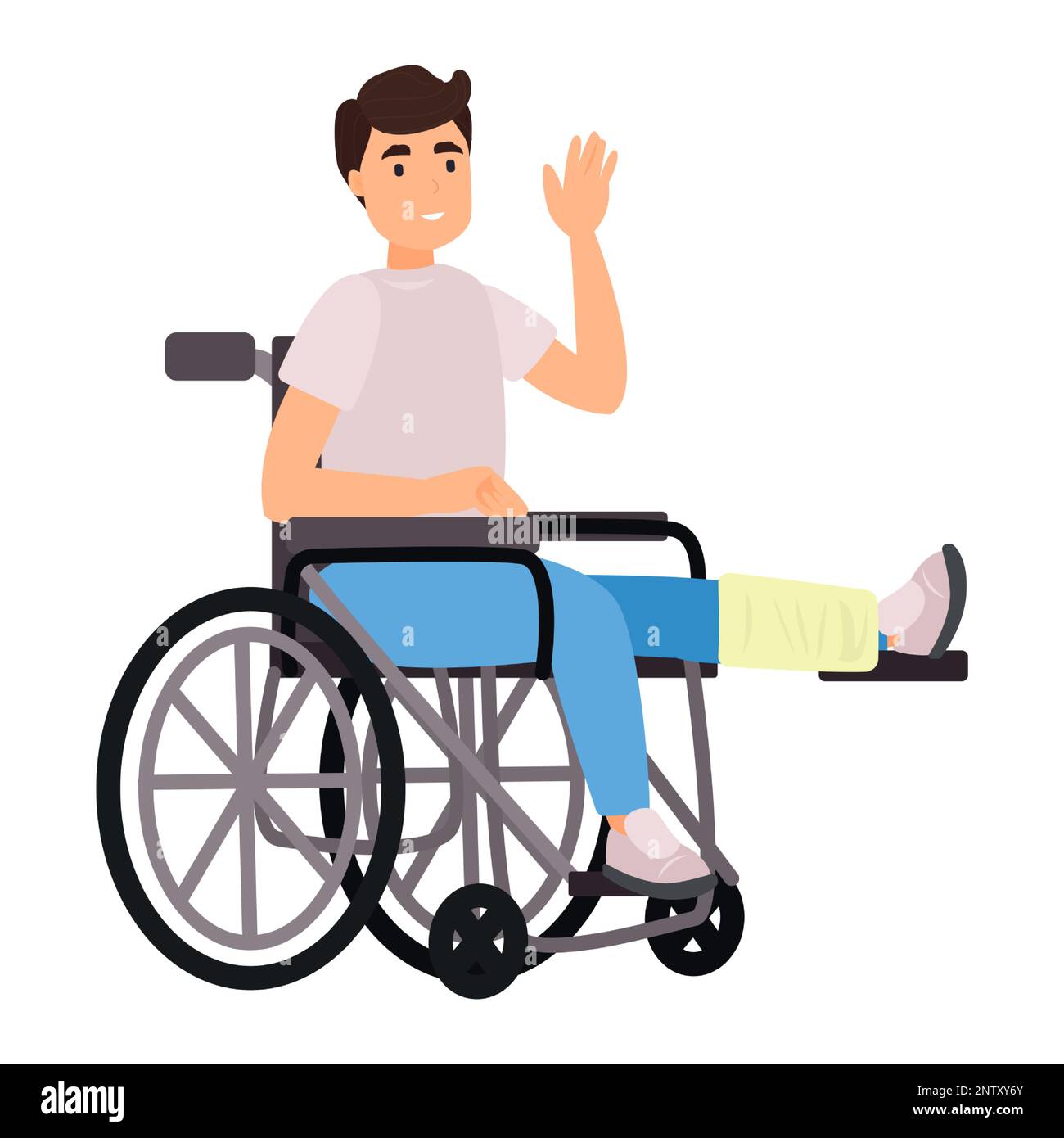 Disabled guy flat icon. Colored vector element from disabled collection ...