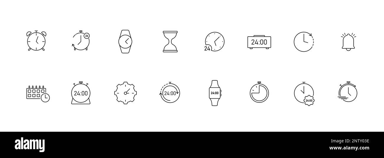 Clock icons set. Mechanical and electronic timers with speed control Stock Vector Image & Art ...