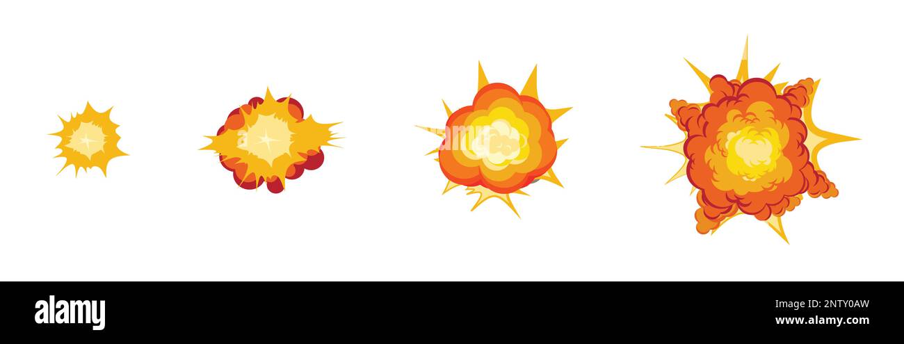 Explosion animation. Red fire flare storyboard with flame movement ...