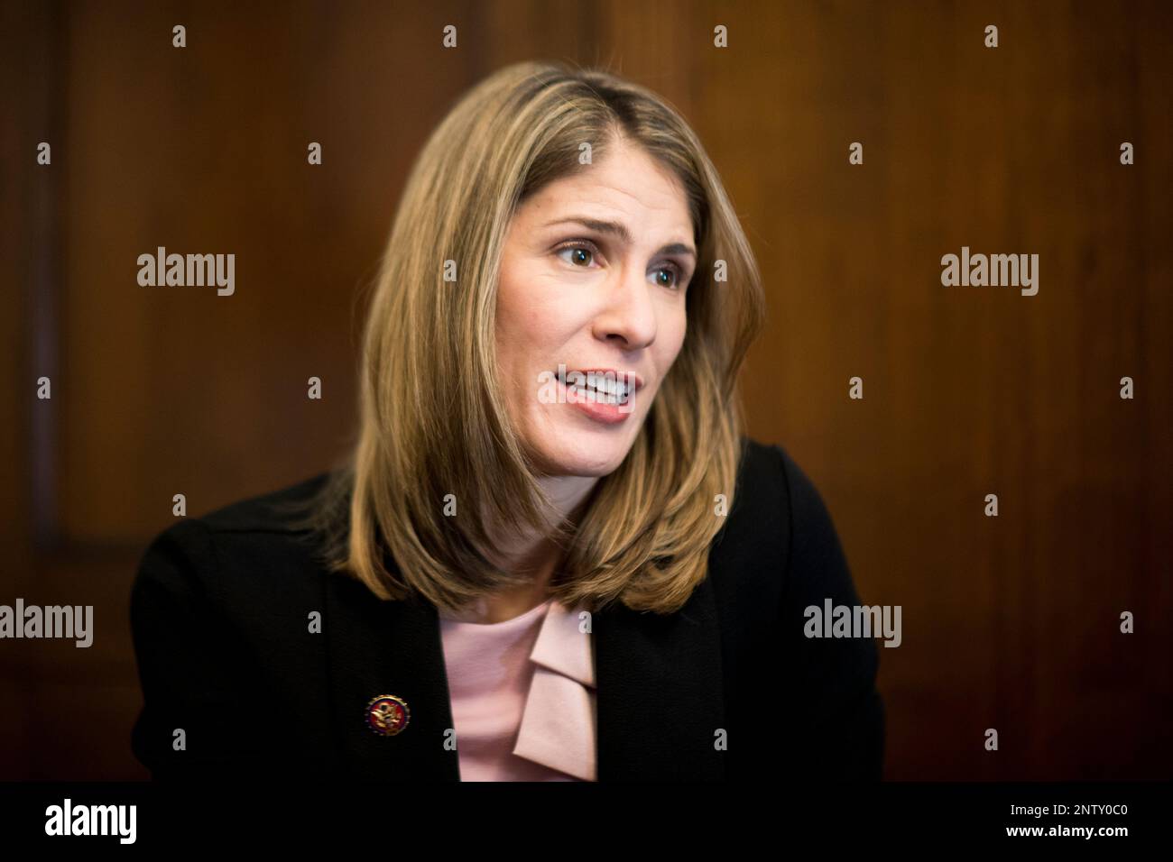 UNITED STATES - FEBRUARY 14: Rep. Lori Trahan, D-Mass., speaks with ...