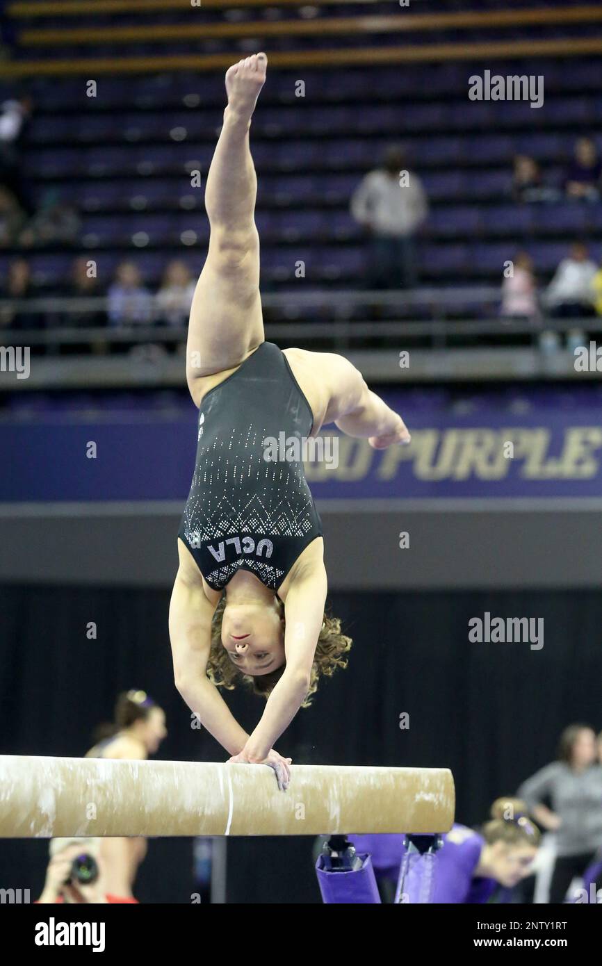 SEATTLE, WA - FEBRUARY 10: UCLA gymnast Katelyn Ohashi performs her ...