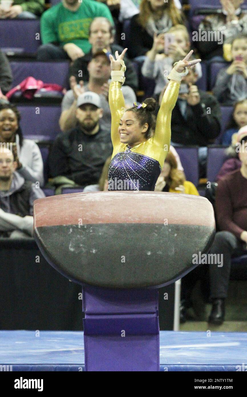 SEATTLE, WA - FEBRUARY 10: Washington gymnast Evanni Roberson on the ...