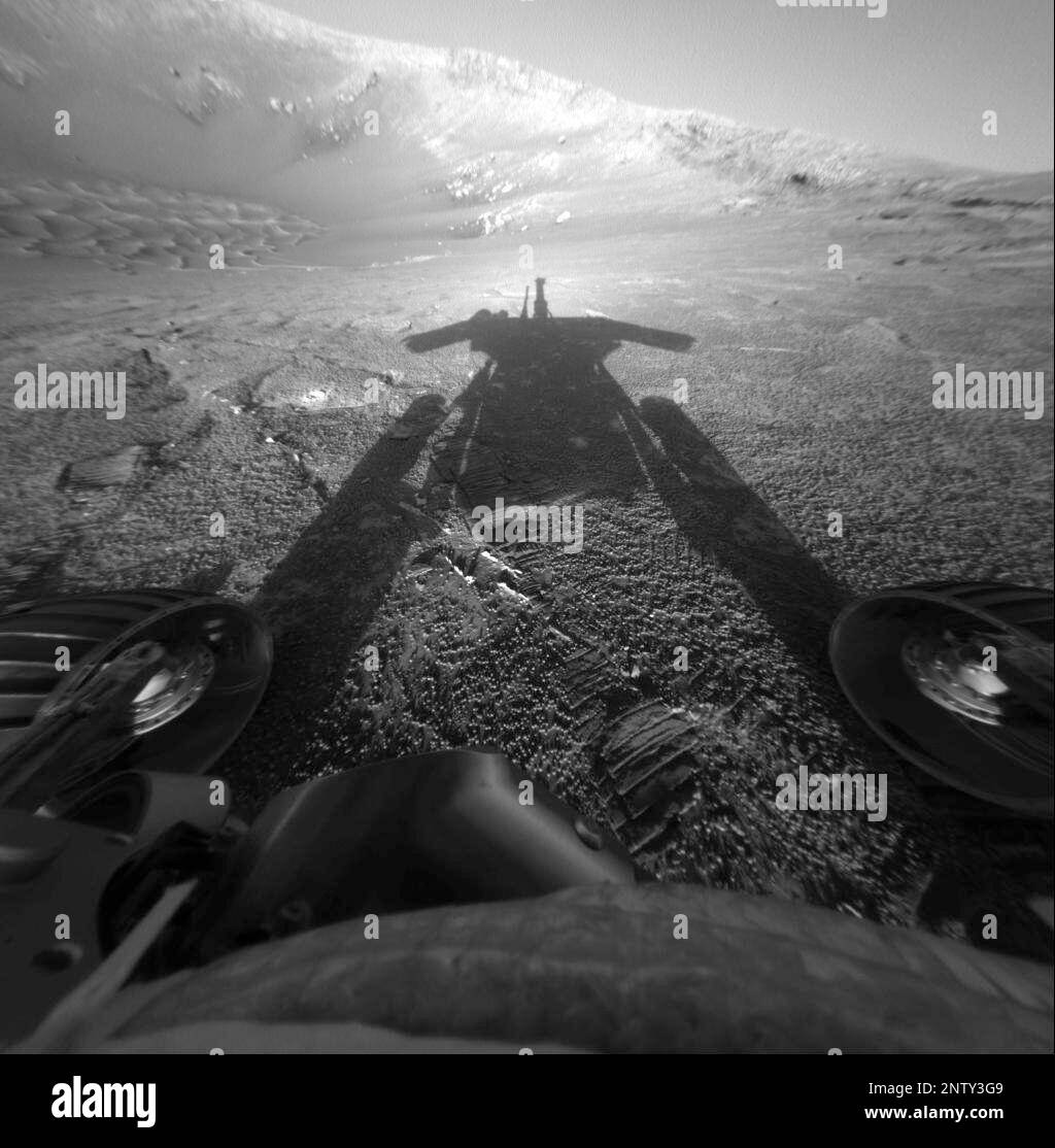 This July 26, 2004 photo made available by NASA shows the shadow of the ...