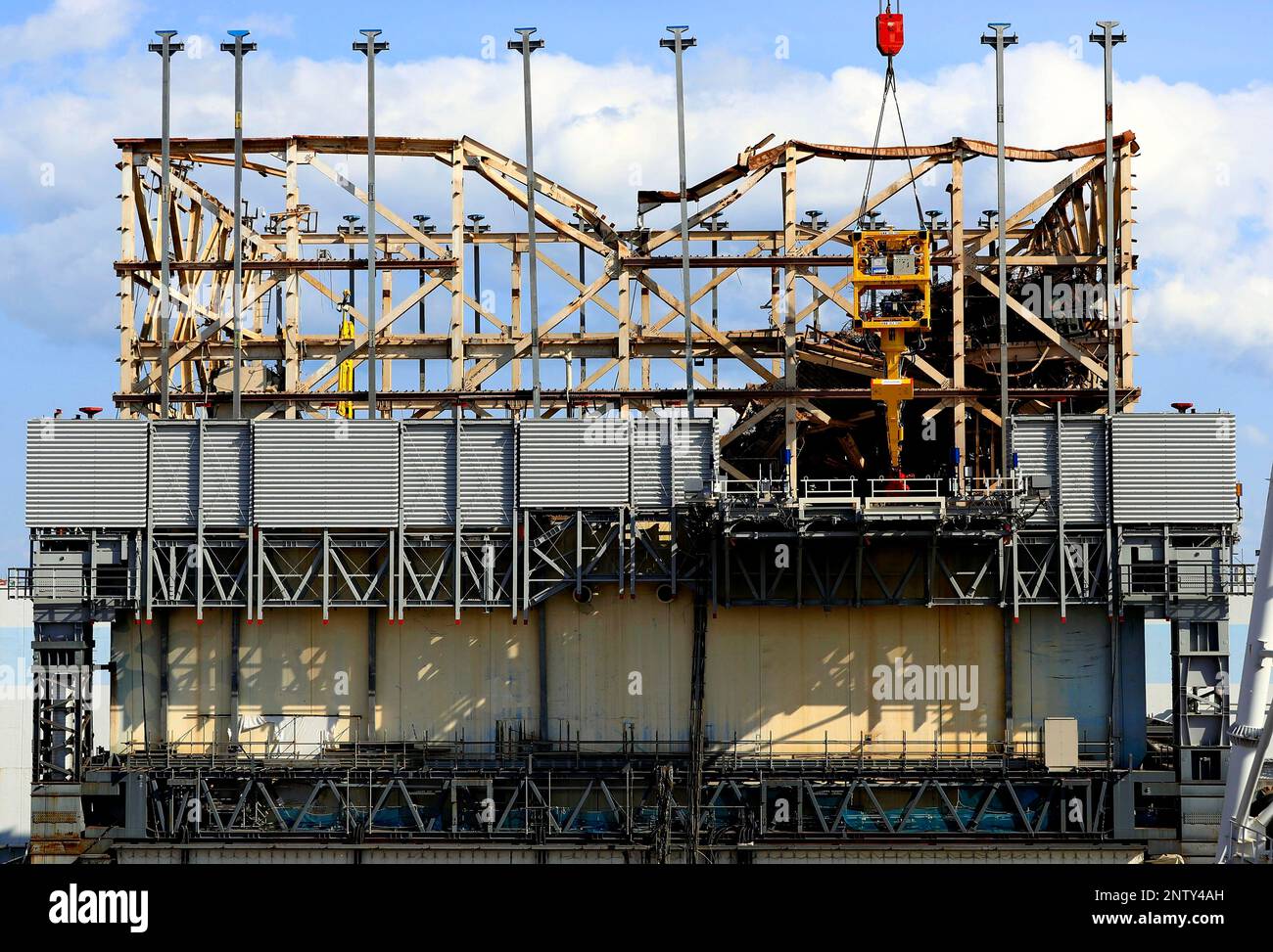 A photo shows radioactive contaminated debris being removed from No. 1 ...