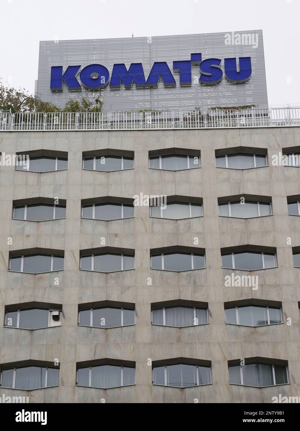 The head office of Komatsu Ltd. is seen in Minato Ward, Tokyo on ...