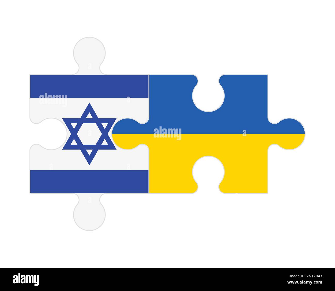 Connected puzzle of flags of Israel and Ukraine, vector Stock Vector ...