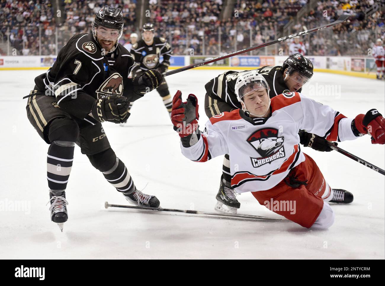 HERSHEY, PA - FEBRUARY 09: Charlotte Checkers right wing Julien ...