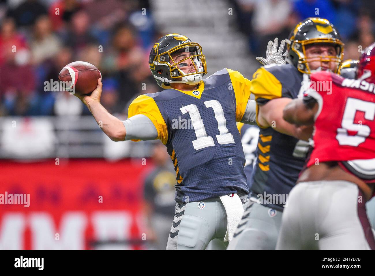 SAN ANTONIO, TX - FEBRUARY 09: San Diego Fleet quarterback Mike ...