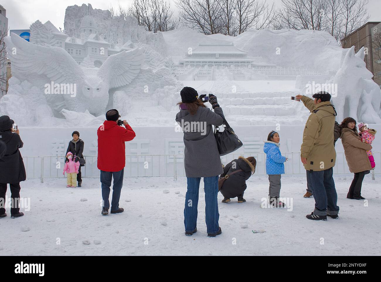 Visitors,Sapporo snow festival, snow sculpture,Odori Park,Sapporo ...