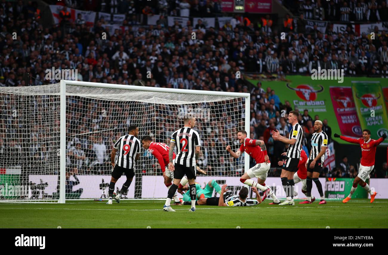 Casemiro of Manchester United scores a goal to make it 1-0 - Manchester United v Newcastle ...