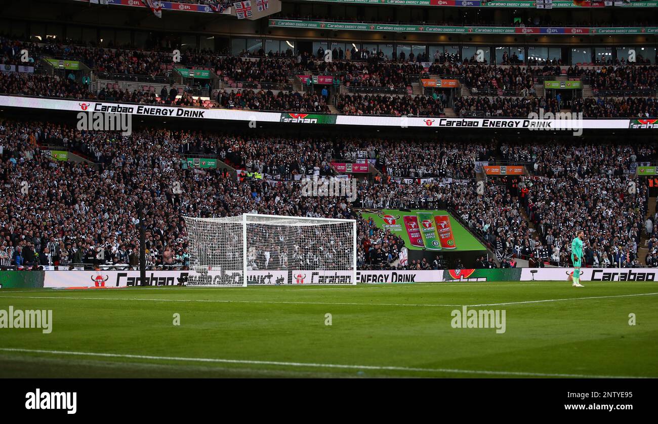 Newcastle United fans are seen inside Wembley Stadium - Manchester ...