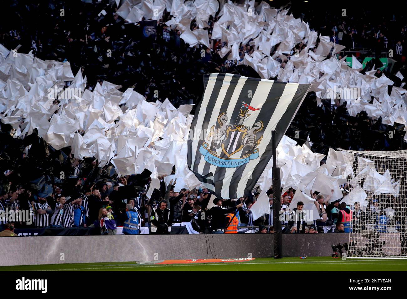 Manchester fans stadium flags hi-res stock photography and images - Alamy