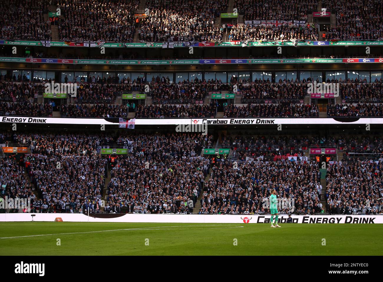 Newcastle United fans are seen inside Wembley Stadium - Manchester ...