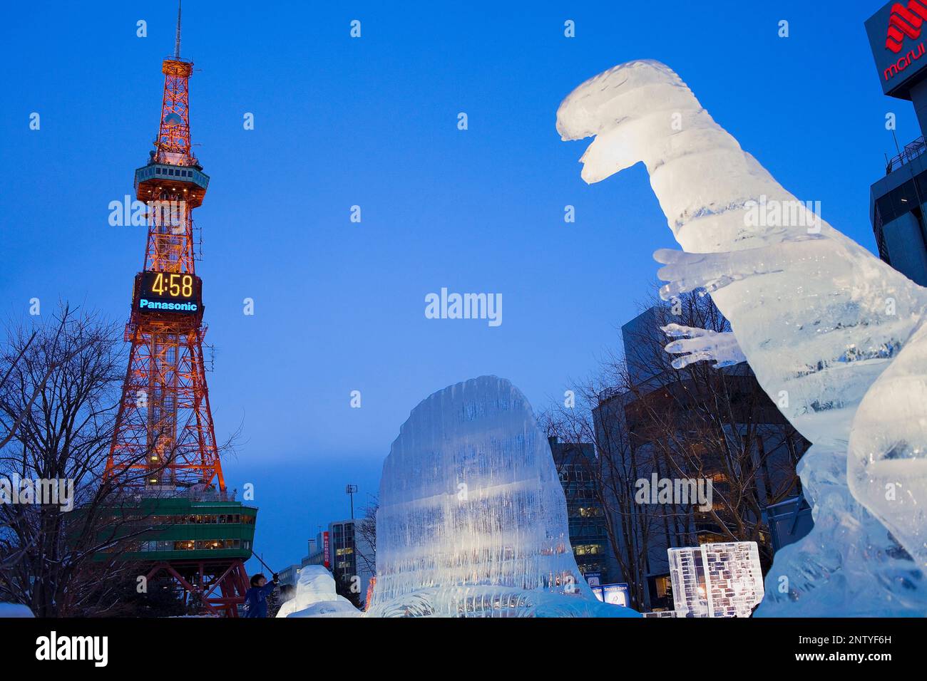 Sapporo snow festival,ice sculptures, Odori Park,Sapporo, Hokkaido, Japan Stock Photo - Alamy