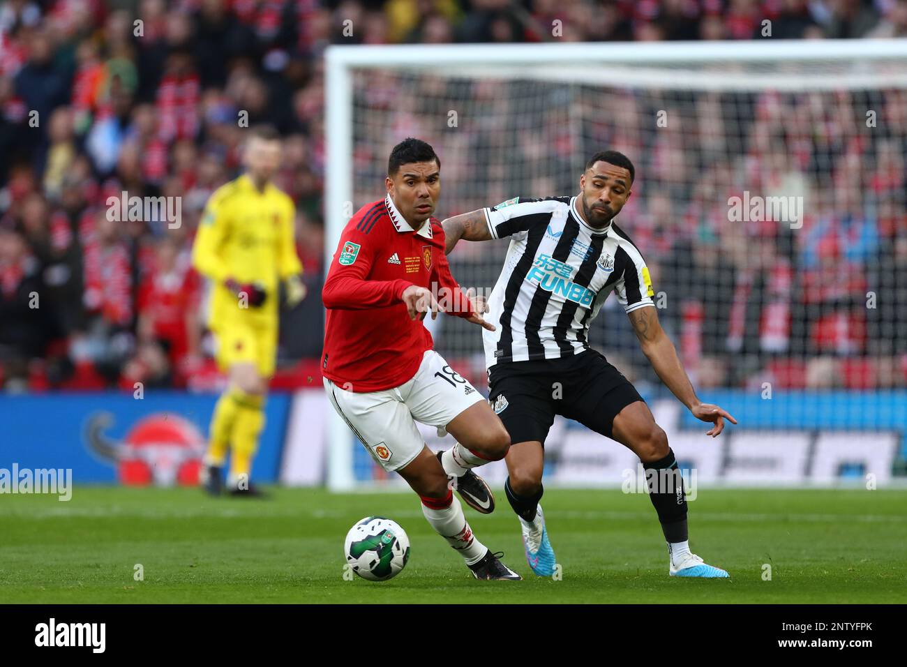 Casemiro of Manchester United and Callum Wilson of Newcastle United ...