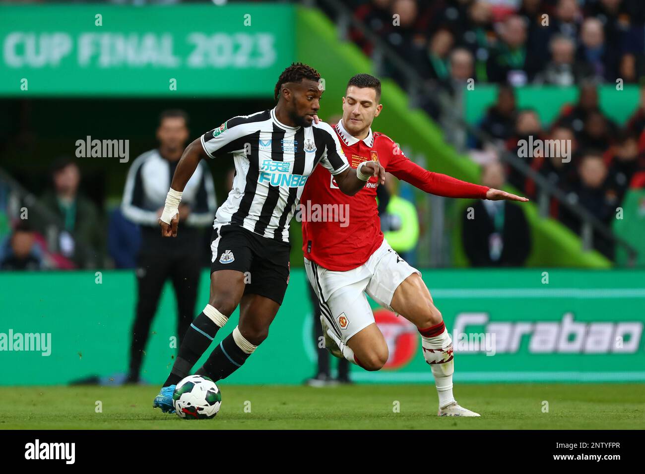 Allan Saint-Maximin of Newcastle United and Diogo Dalot of Manchester United - Manchester United ...