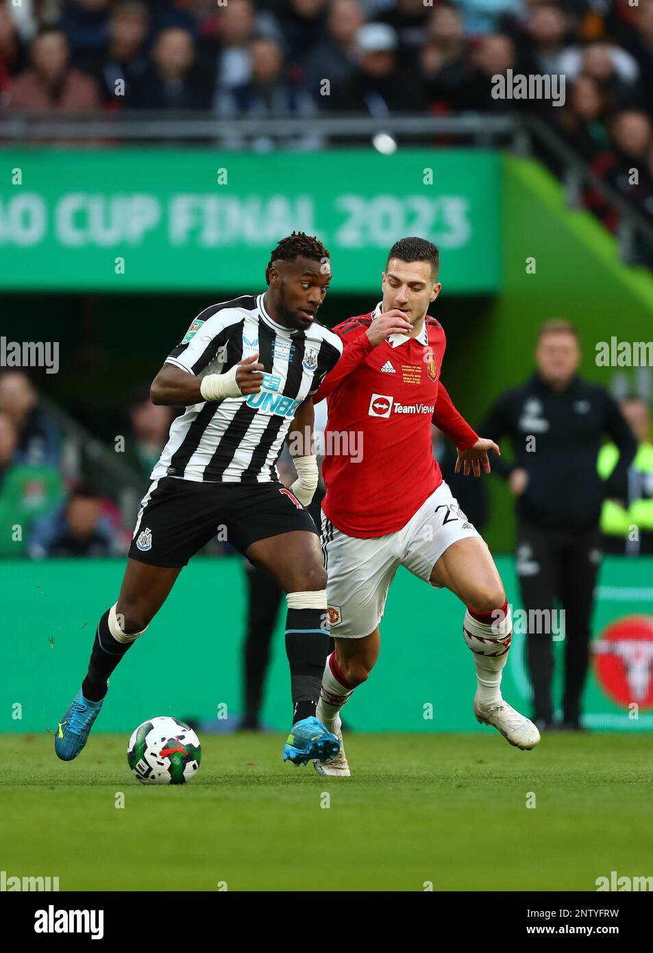 Allan Saint-Maximin of Newcastle United and Diogo Dalot of Manchester United - Manchester United ...