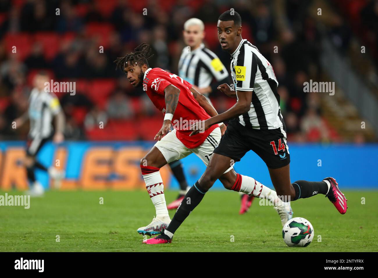 Alexander Isak of Newcastle United and Fred of Manchester United ...