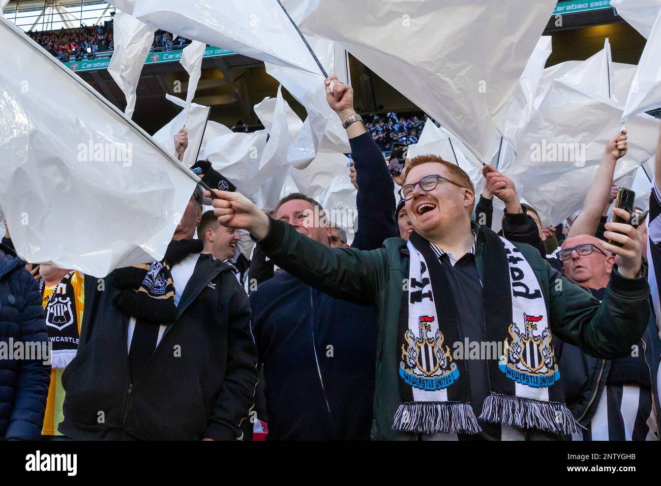 Newcastle United fans cheer on their side - Manchester United v ...