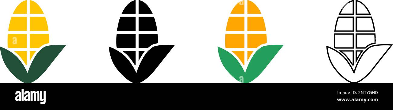 Corn icon set. Maize set. Editable vector Stock Vector Image & Art - Alamy