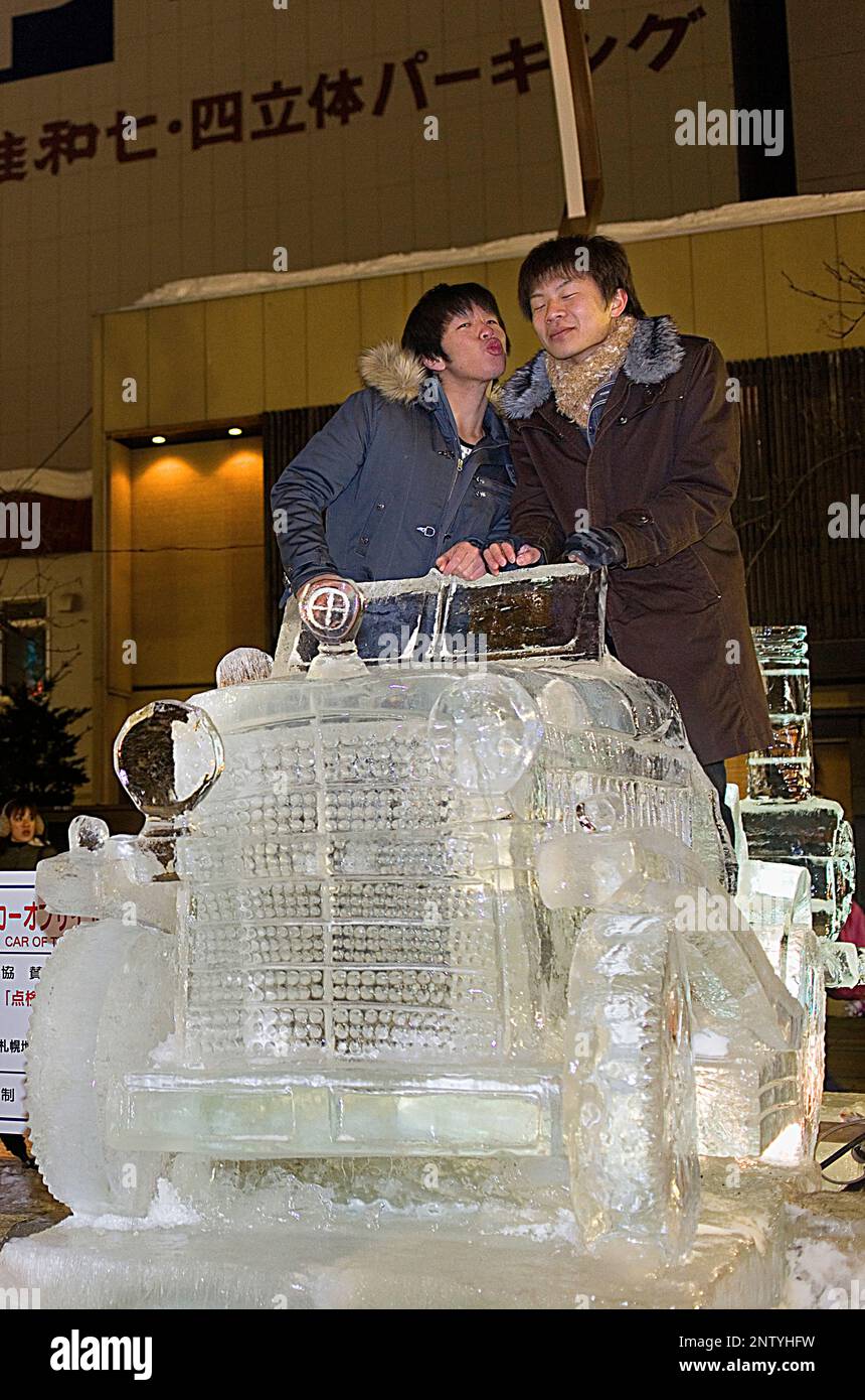 Visitors,Sapporo snow festival,ice sculpture,Sapporo Ekimae dori ...