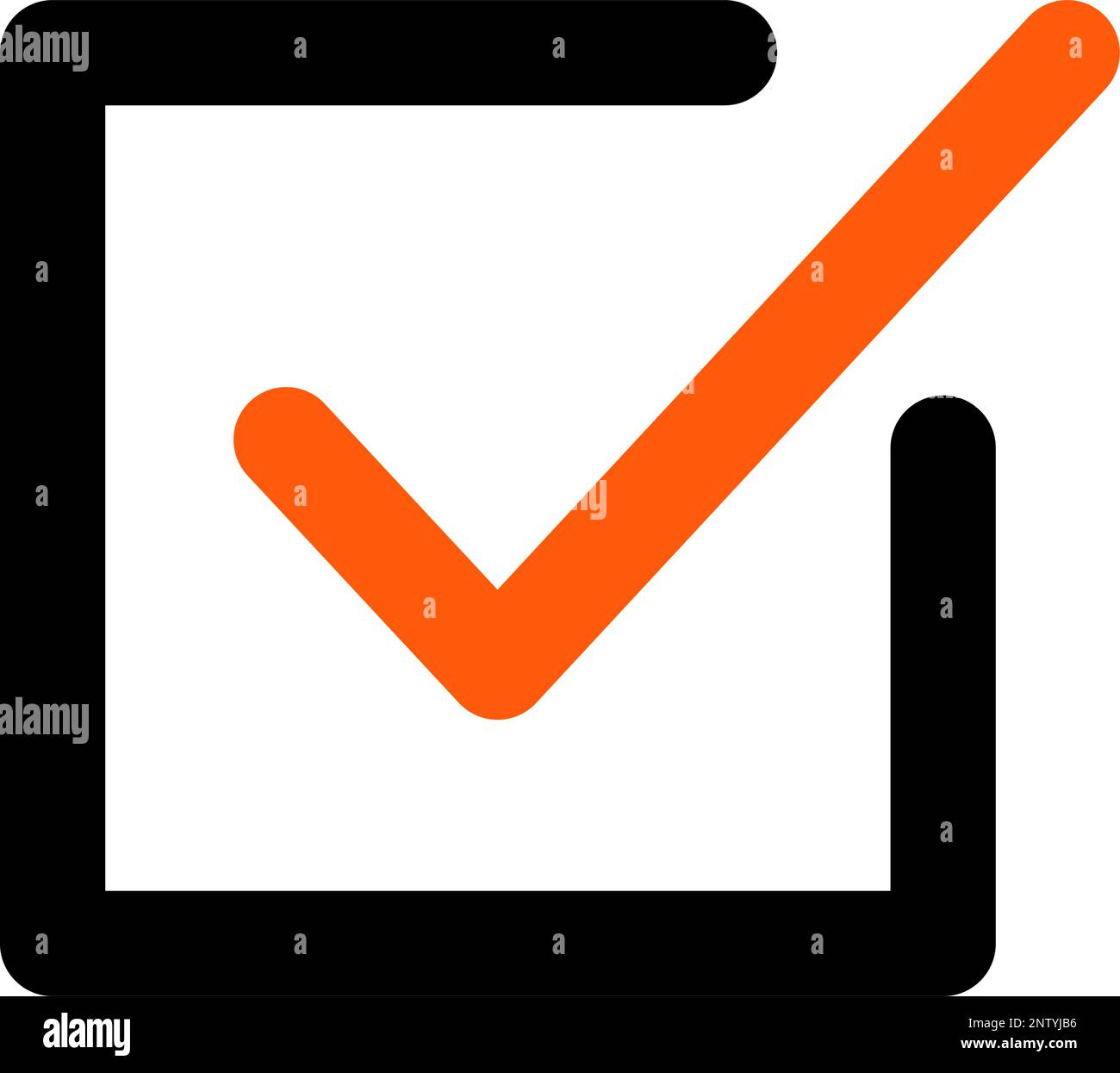 Check box with orange check mark. Editable vector Stock Vector Image & Art - Alamy