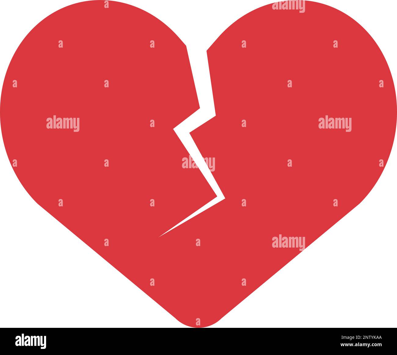Broken heart icon. Love lost or divorce symbol. Editable vector Stock ...