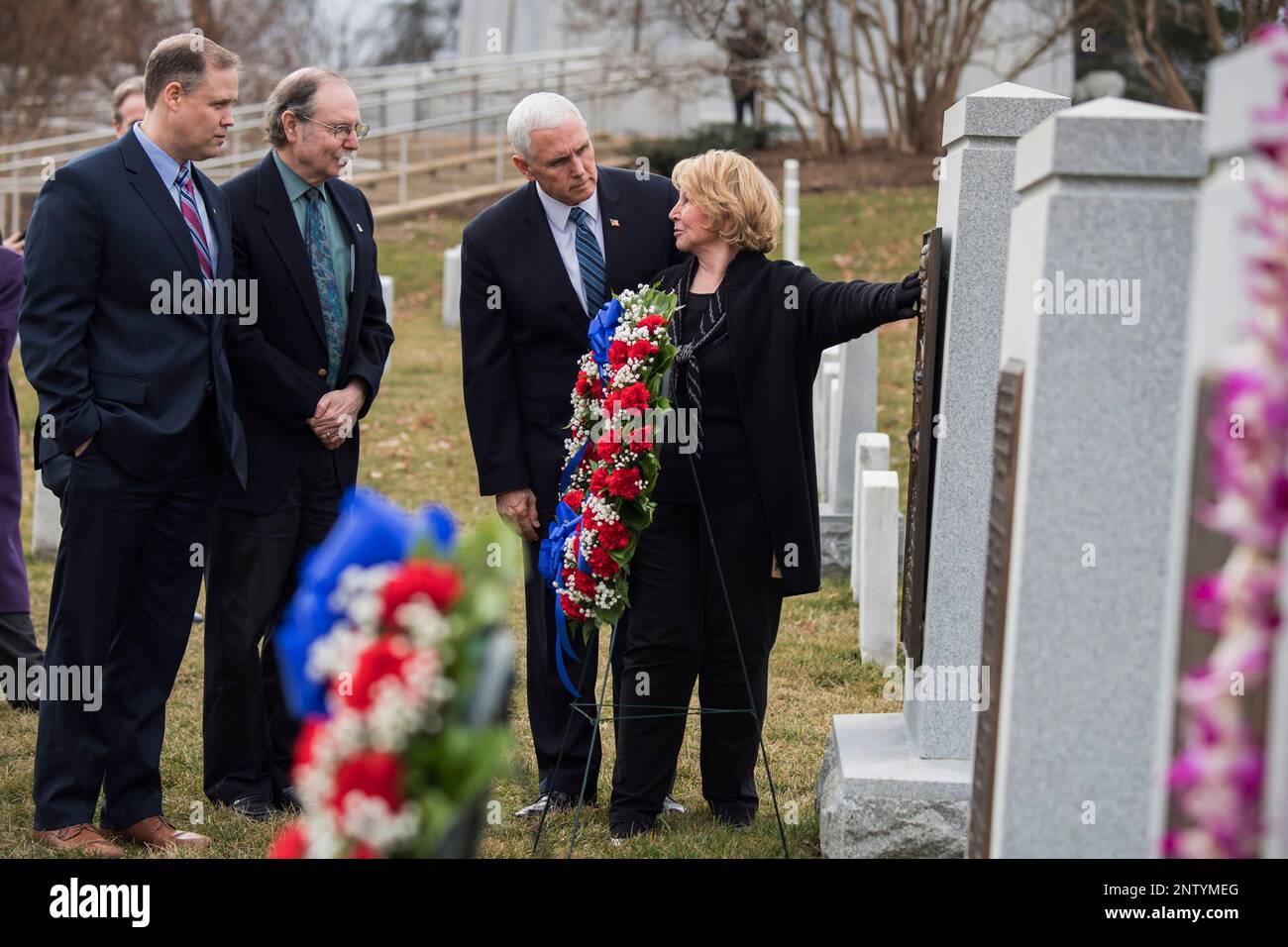 June Scobee-Rodgers, widow of Challenger Commander Dick Scobee, right ...