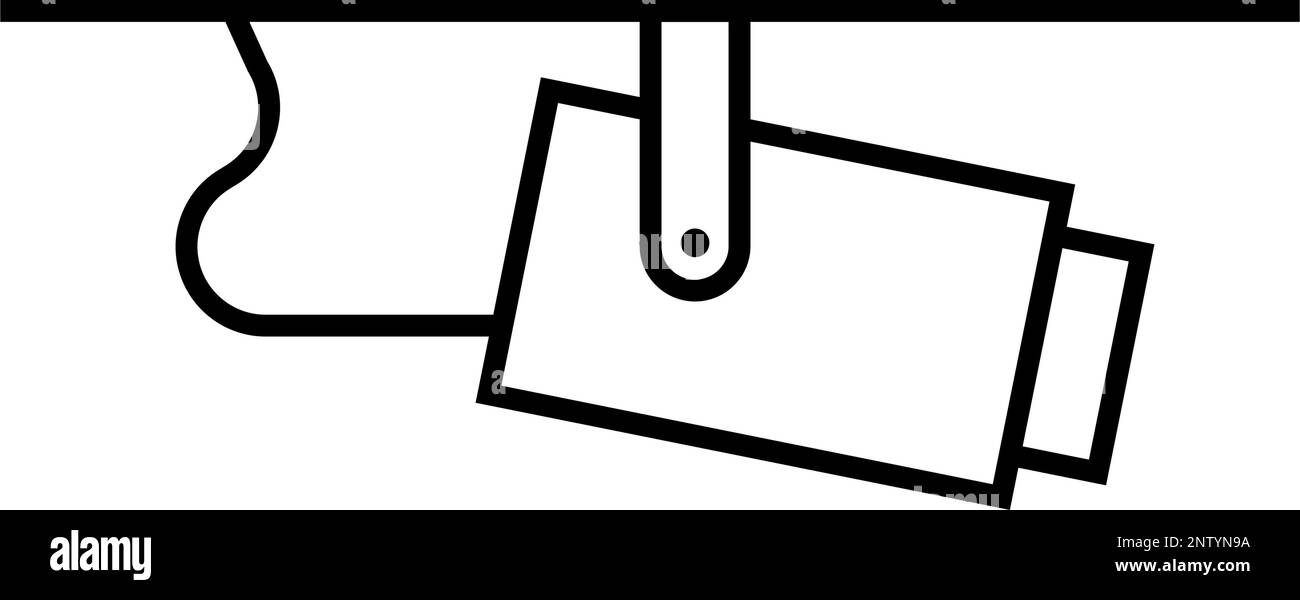 Simple ceiling surveillance camera and code icon. Security camera ...