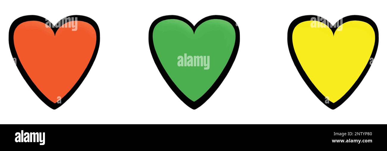 A vector illustration Set of hearts. Heart icons. Sign of love Stock ...