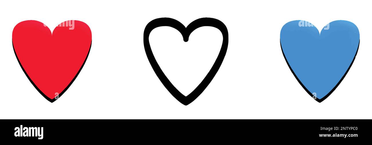 A vector illustration Colorful three Heart shape on white background ...