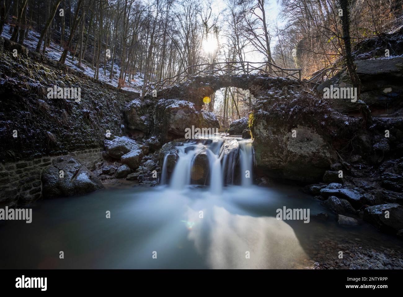 Europe, Luxembourg, Mullerthal, The Schiessentümpel Waterfall in ...