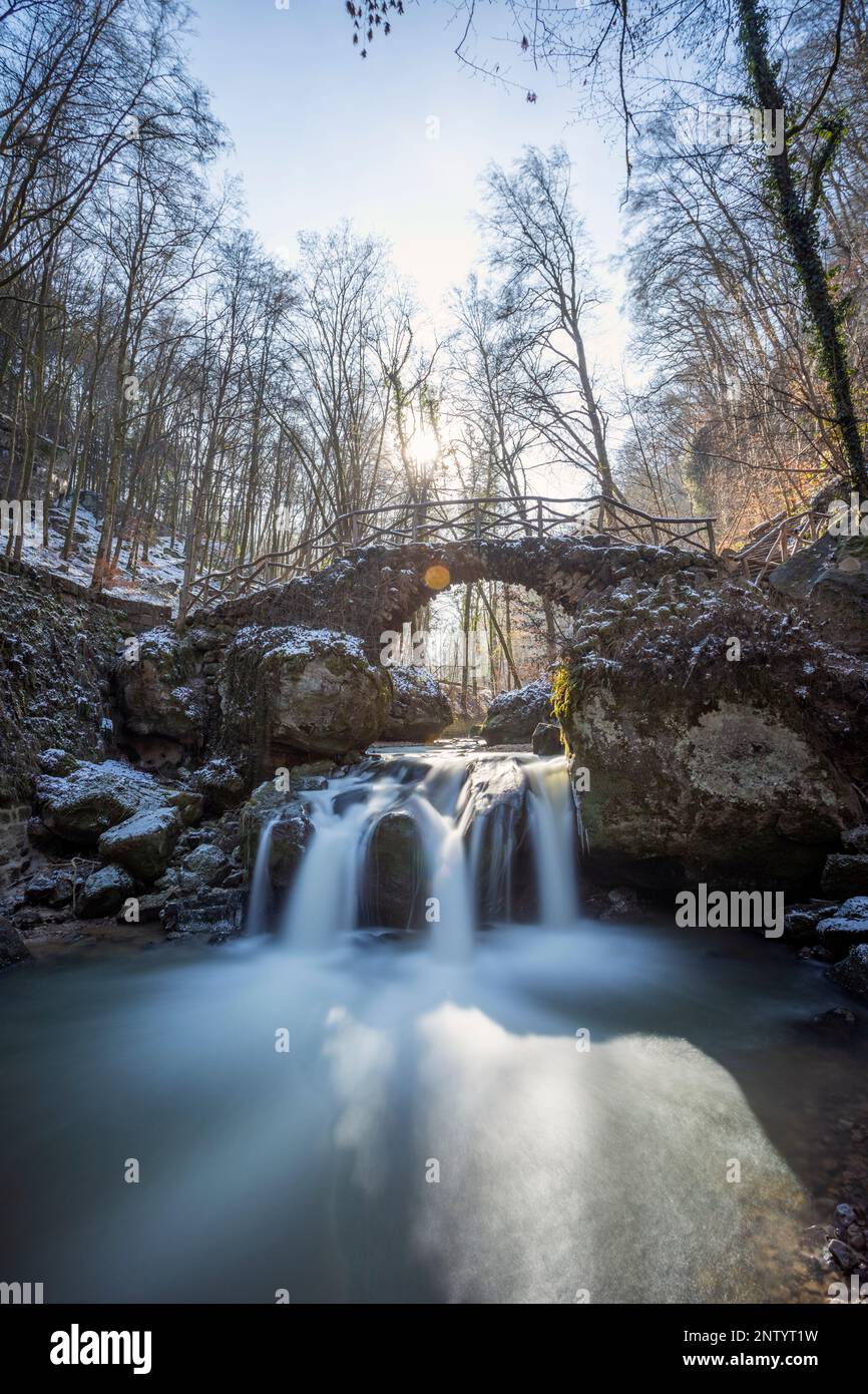 Europe, Luxembourg, Mullerthal, The Schiessentümpel Waterfall in ...