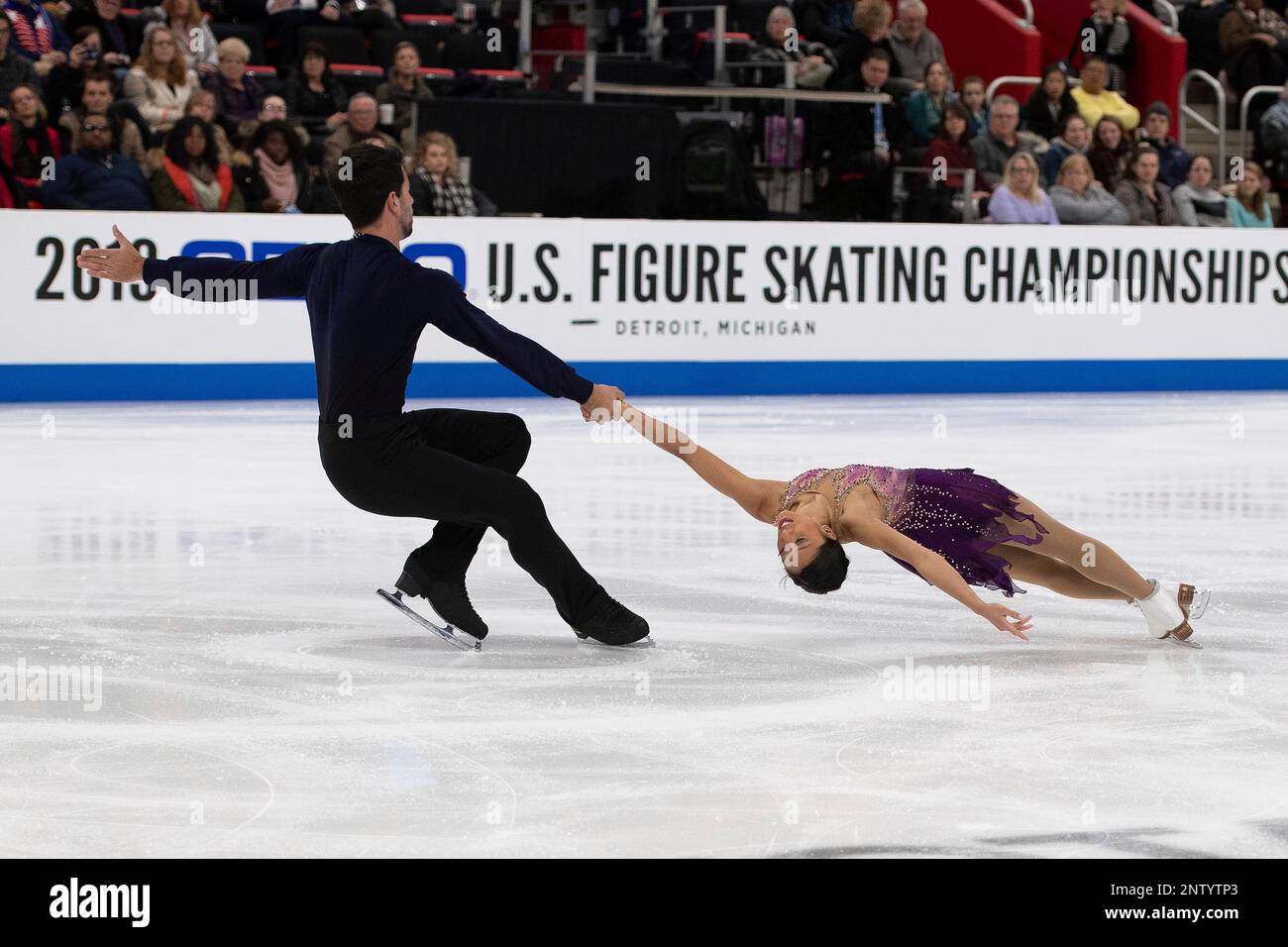 JESICA CALALANG and BRIAN JOHNSON perform during the pairs free skate ...