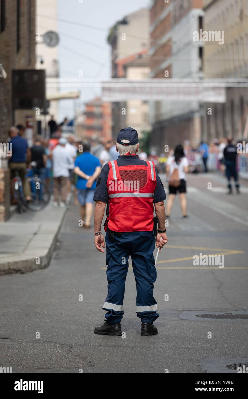 Security and Traffic Control Officer with His Paddle during an Event in ...