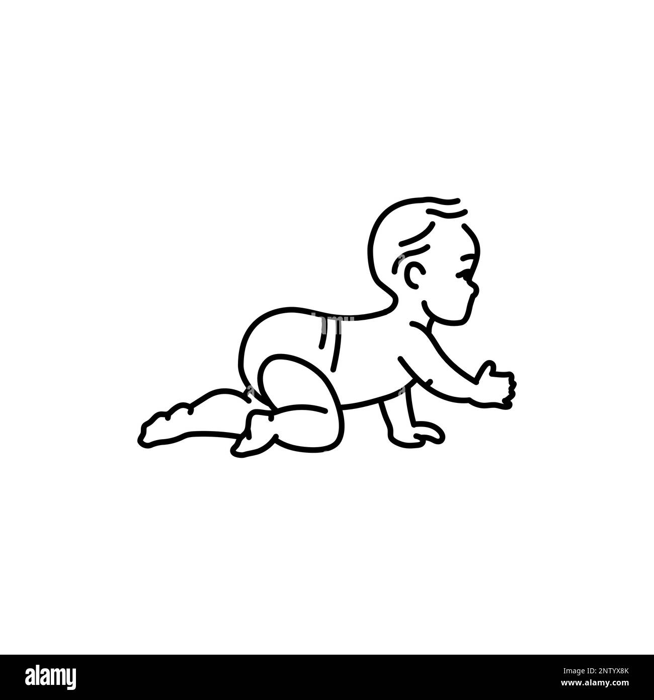 Crawling baby girl Stock Vector Images - Alamy