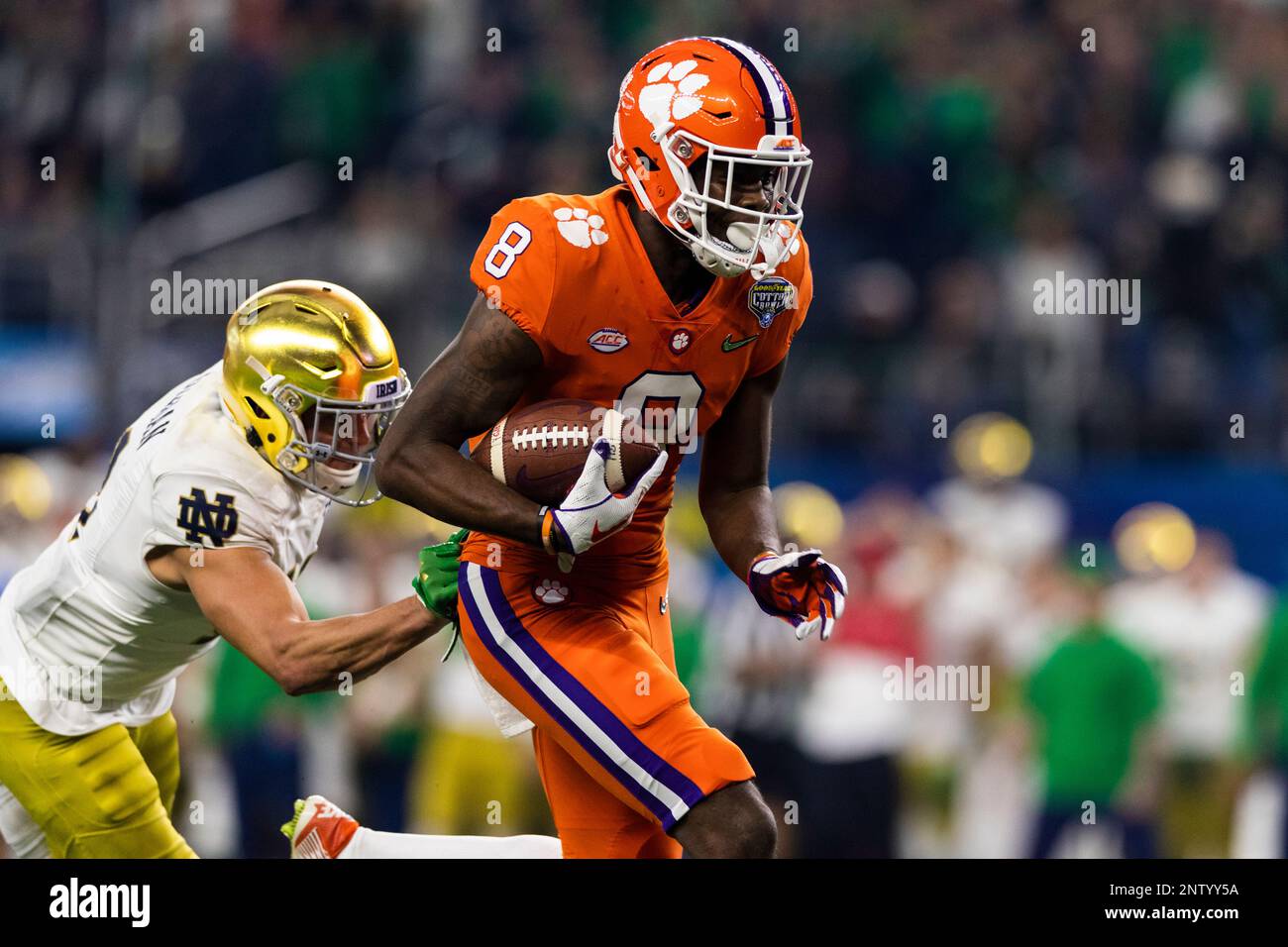 Clemson Tigers wide receiver Justyn Ross (8) runs during the NCAA ...