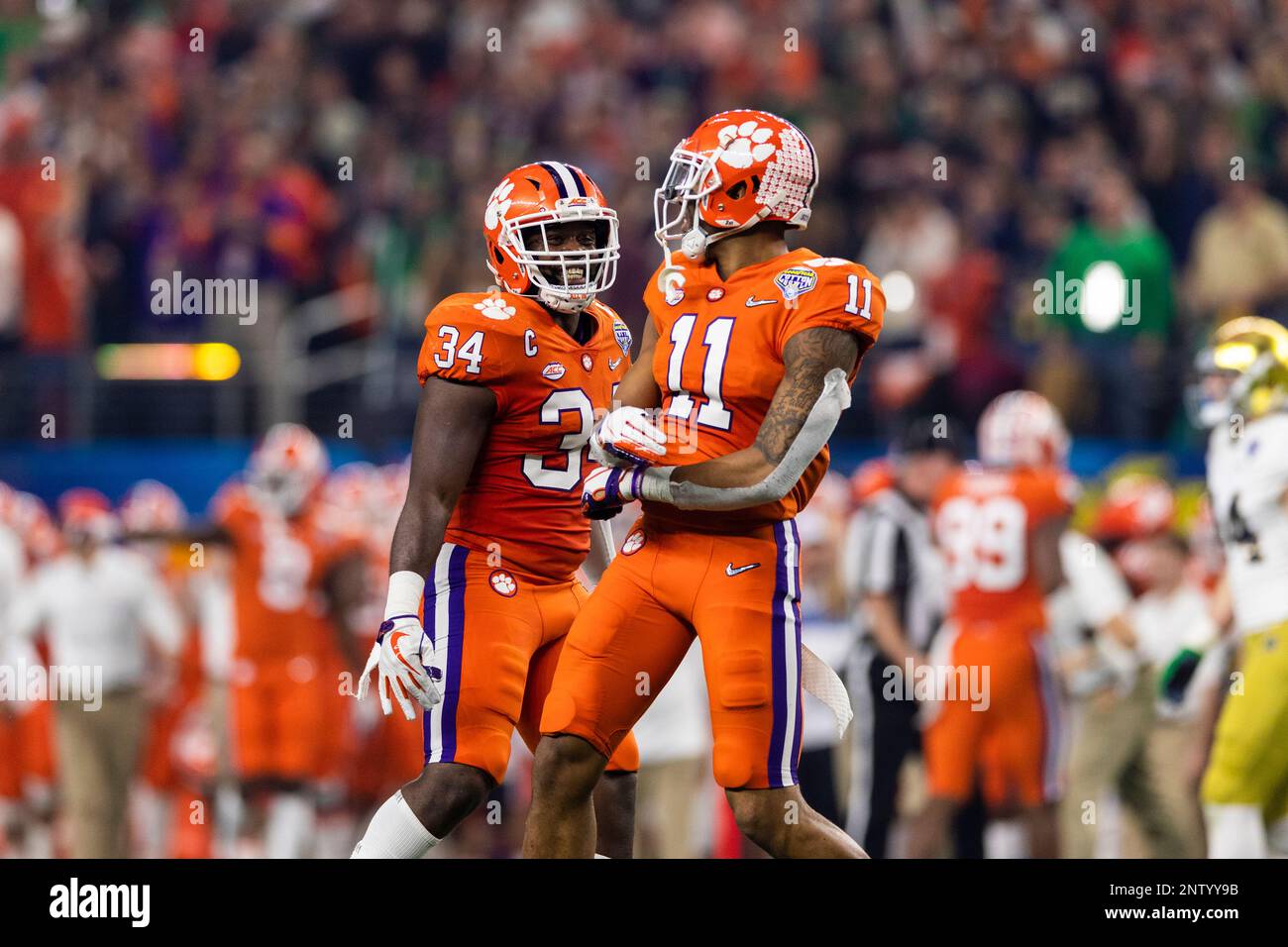 Clemson Tigers linebacker Kendall Joseph (34) and Clemson Tigers safety ...